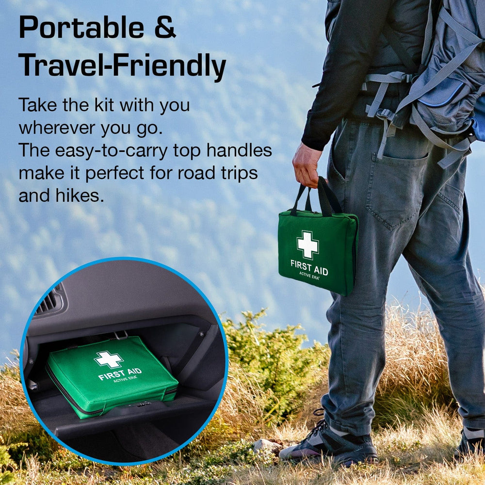 220 Piece Premium First Aid Kit Bag - Green | Free Delivery | Active Era