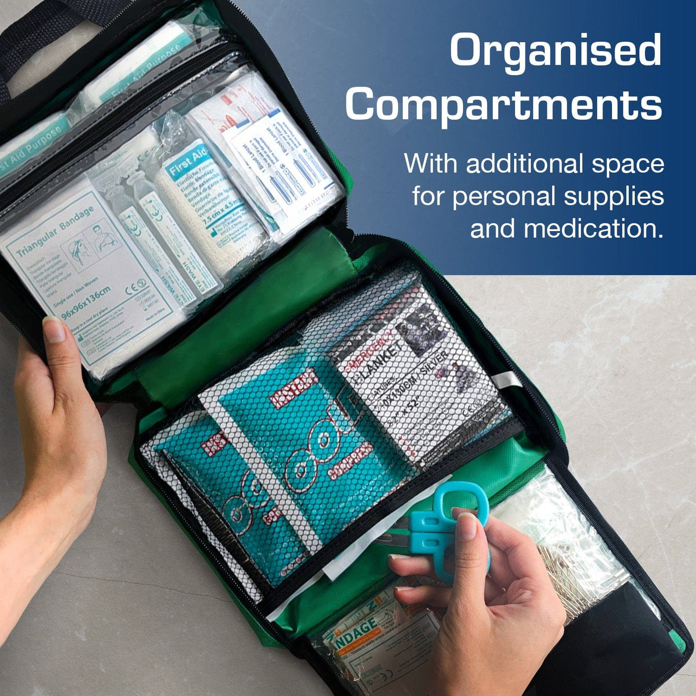 220 Piece Premium First Aid Kit Bag - Green | Free Delivery | Active Era